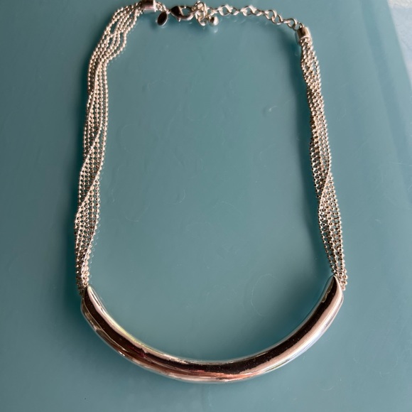 Chico's | Jewelry | Chicos Multi Strand Silver Tone Chain Choker ...